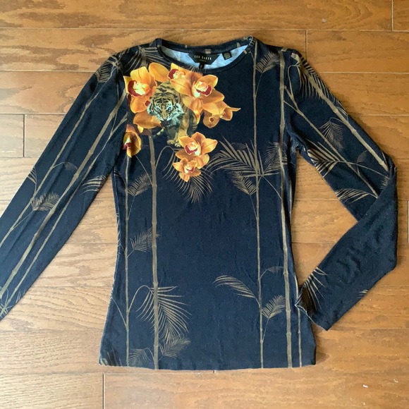 Ted Baker London | Tops | Ted Baker London Long Sleeved Stretchy Top W ...